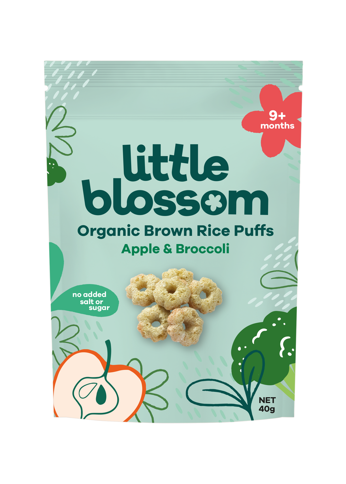 Organic Brown Rice Puffs | Apple & Broccoli — Little Blossom Malaysia